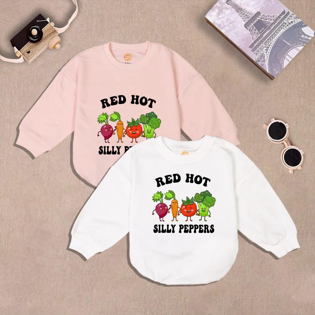Red Hot Silly Peppers Baby Bubble Romper,baby Funny Bodysuit, Funny ...