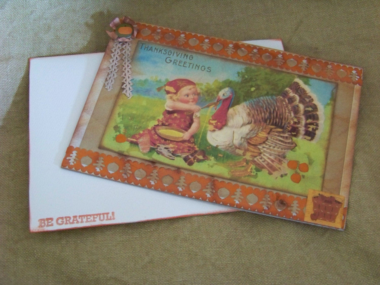 Vintage Style Thanksgiving Card Retro Turkey - Etsy