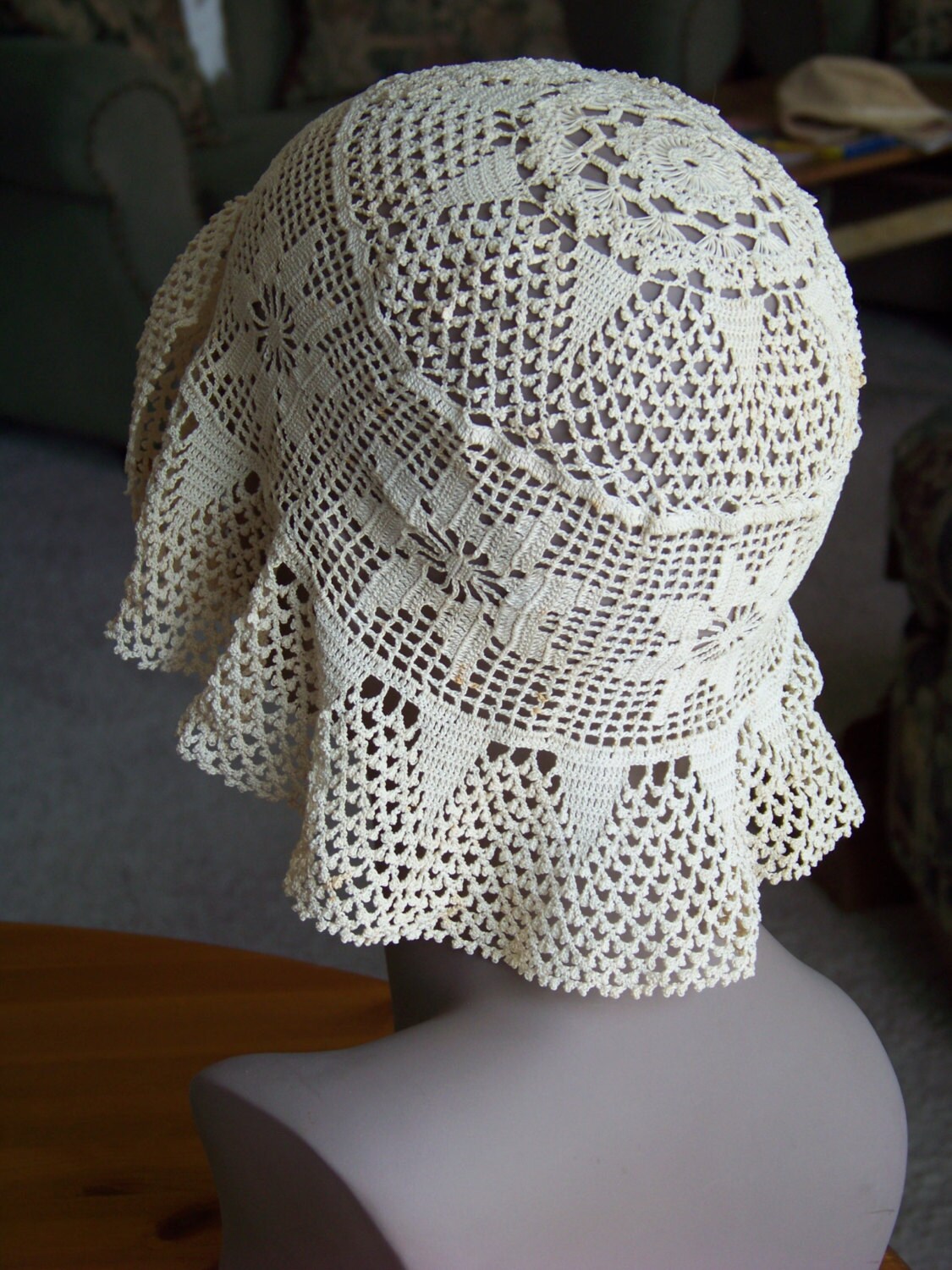 Vintage 1930's Filet Crocheted Hat Wedding Hat - Etsy