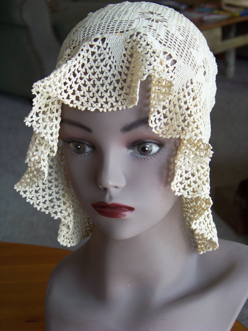Vintage 1930's Filet Crocheted Hat Wedding Hat - Etsy