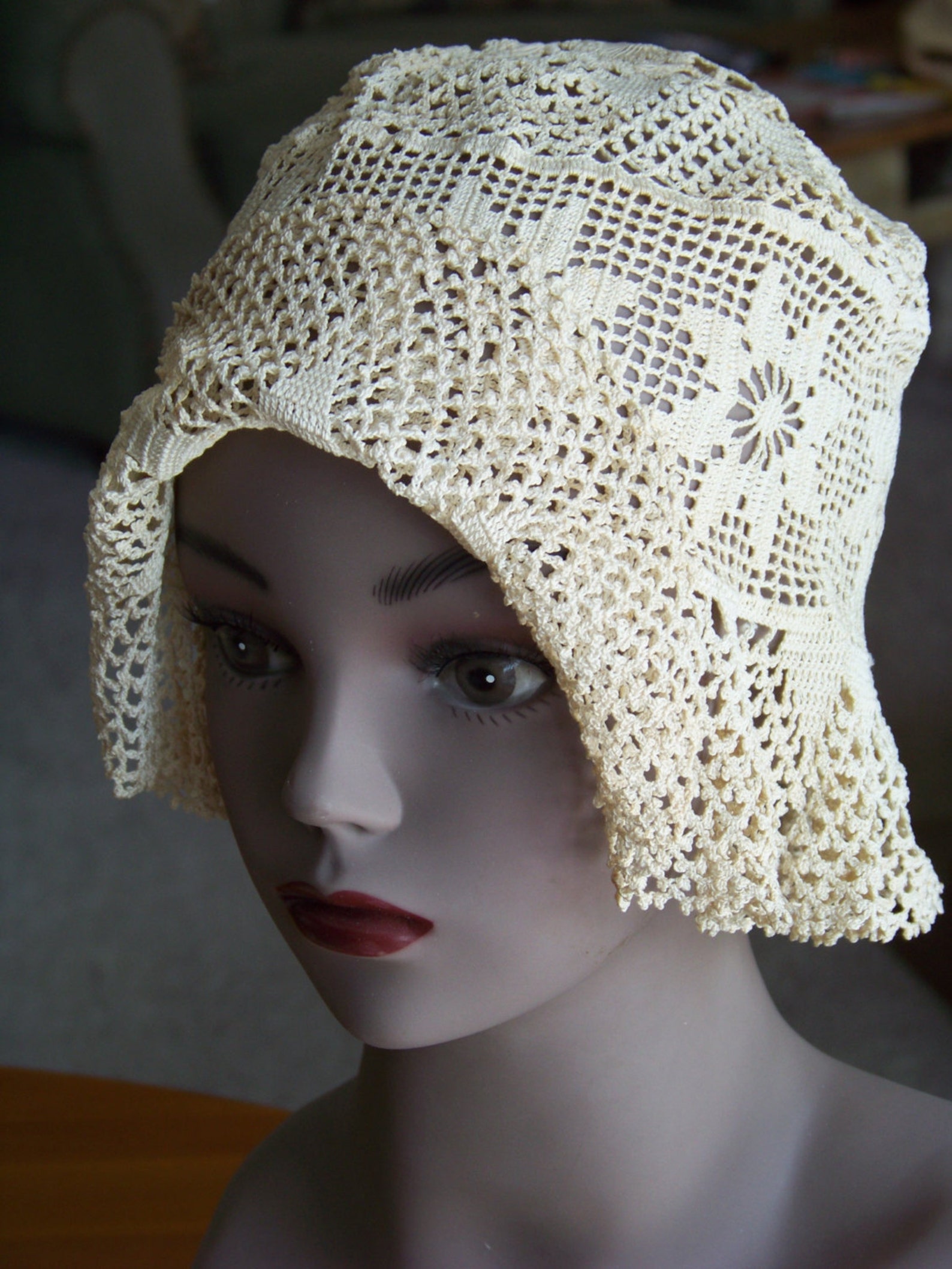 Vintage 1930's Filet Crocheted Hat Wedding Hat - Etsy