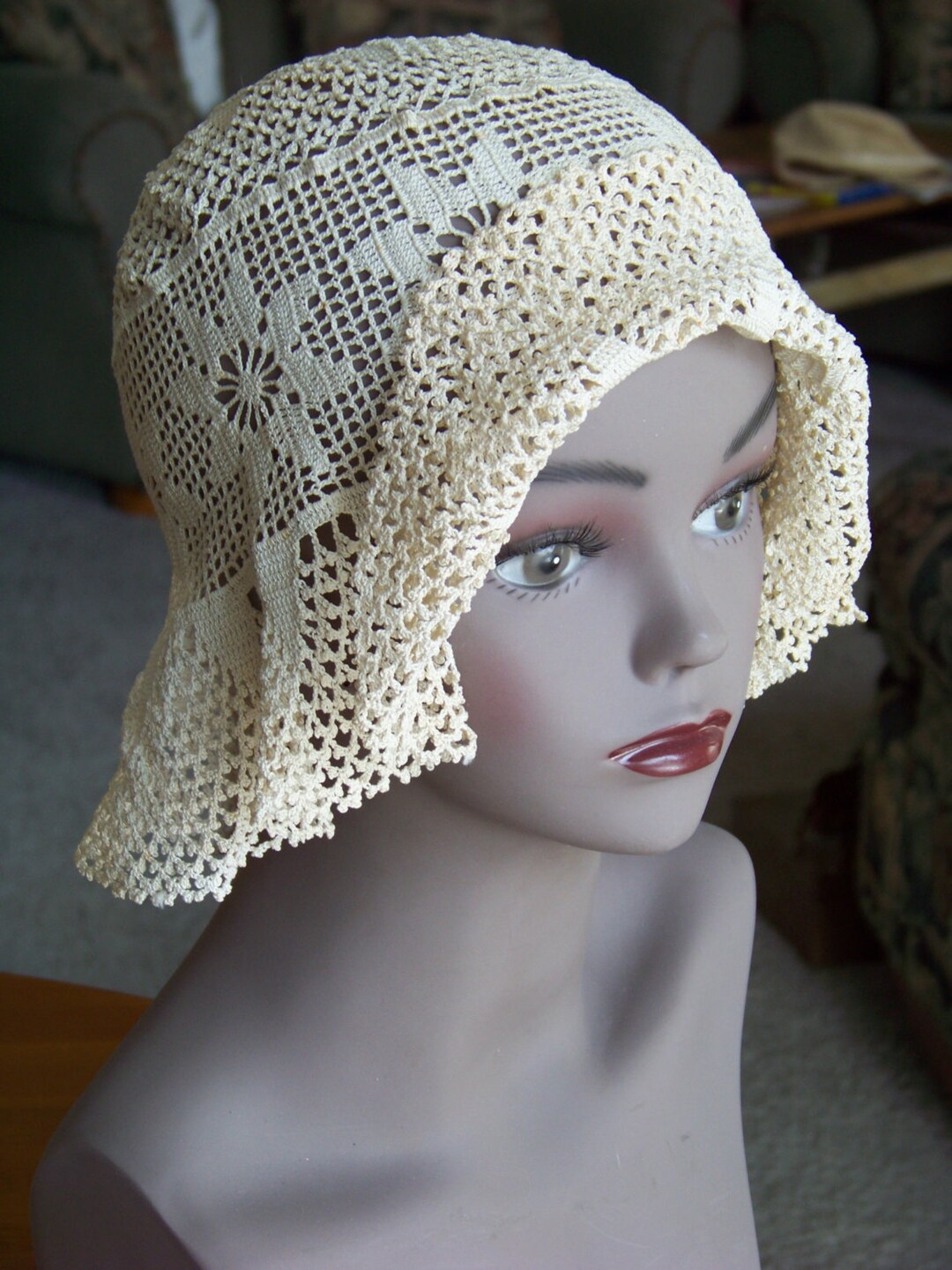 Vintage 1930's Filet Crocheted Hat Wedding Hat - Etsy