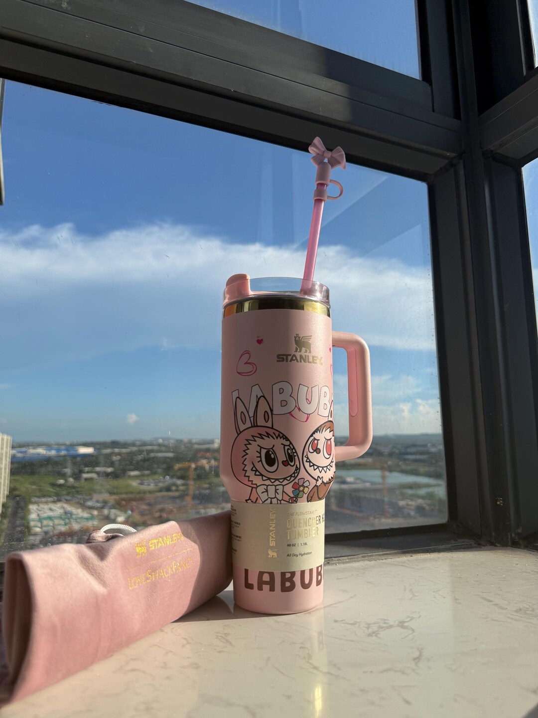 Labubu Stanley 40 Oz Tumbler With Lid and Bow Straw | Insulated Cup ...