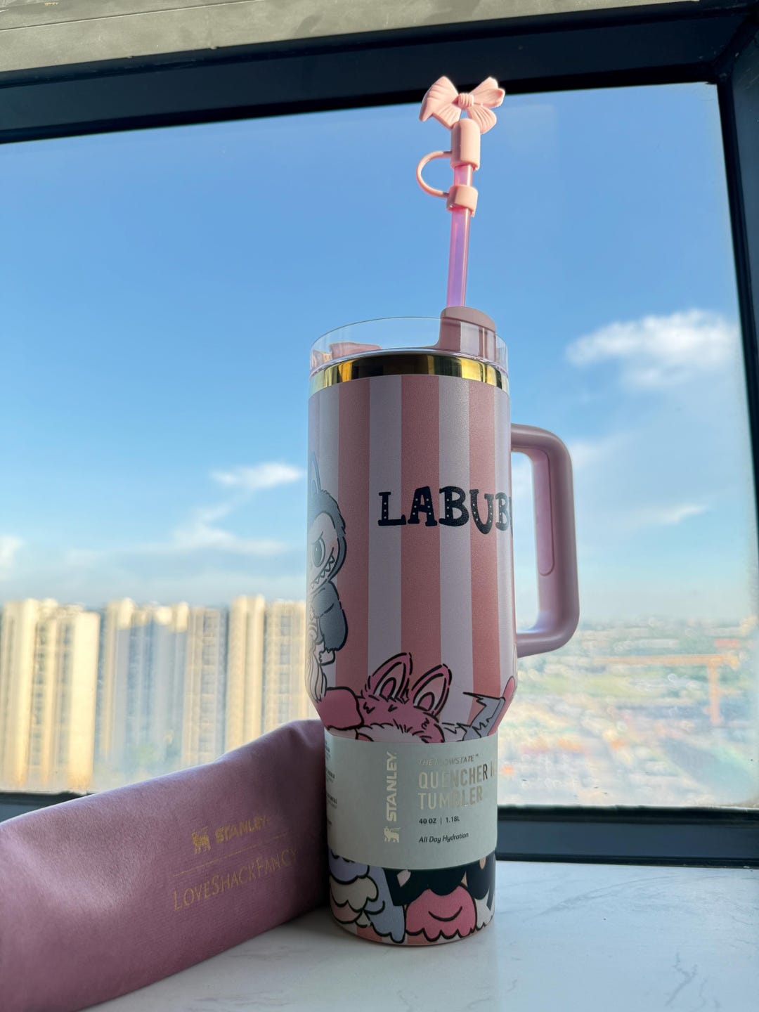 Labubu 40o.z Stanley Tumbler With Lid and Bow Straw | Insulated Cup ...