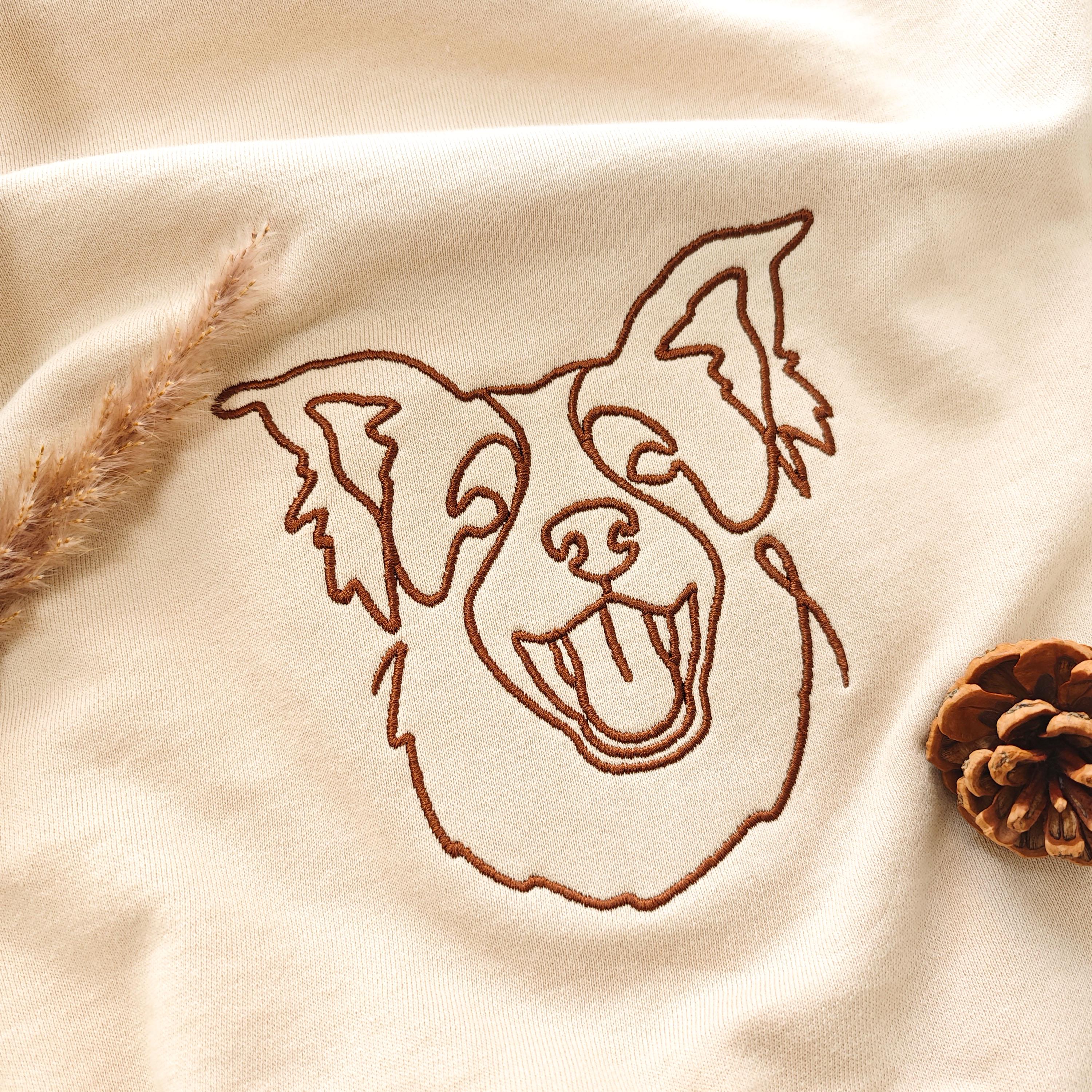 Custom Embroidered One-line Pet Sweatshirts With Pet Photo and Name ...