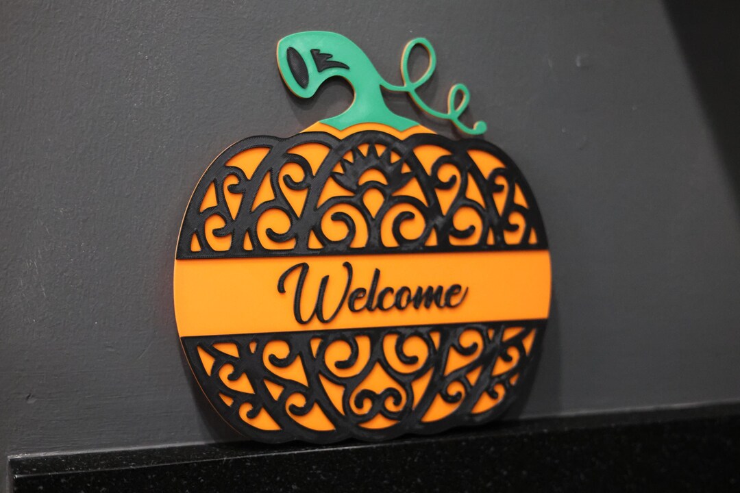 Halloween Welcome Pumpkin Sign - Etsy