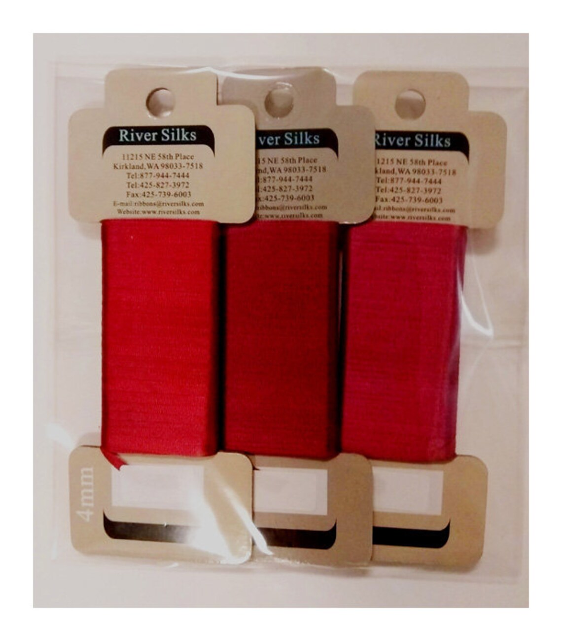 River Silks 4mm Silk Ribbon 3-Color Bundle 5.5 Yards each in | Etsy