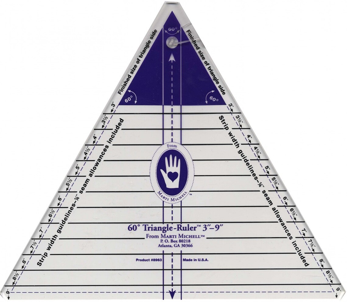 Marti Michell Large 60-degree Triangle Quilting Ruler 8963 Makes ...
