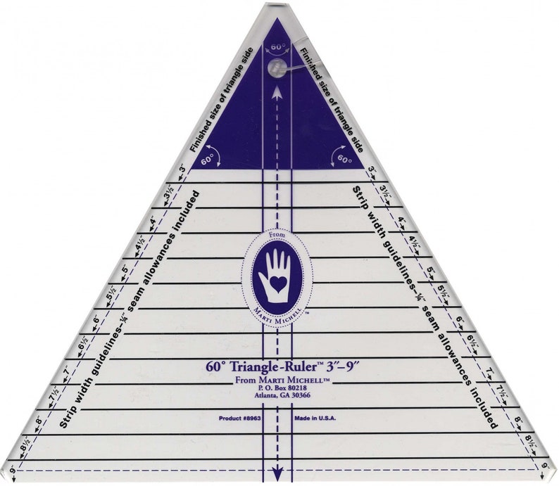Marti Michell Large 60-degree Triangle Quilting Ruler 8963 Makes ...