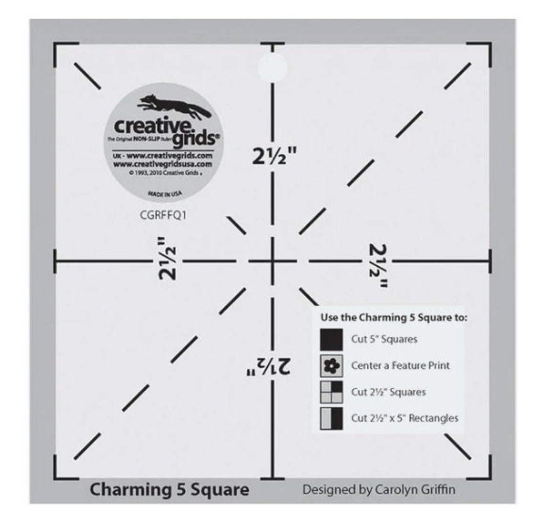 Creative Grids Quilting Ruler / Template - the Charming 5" Square ...