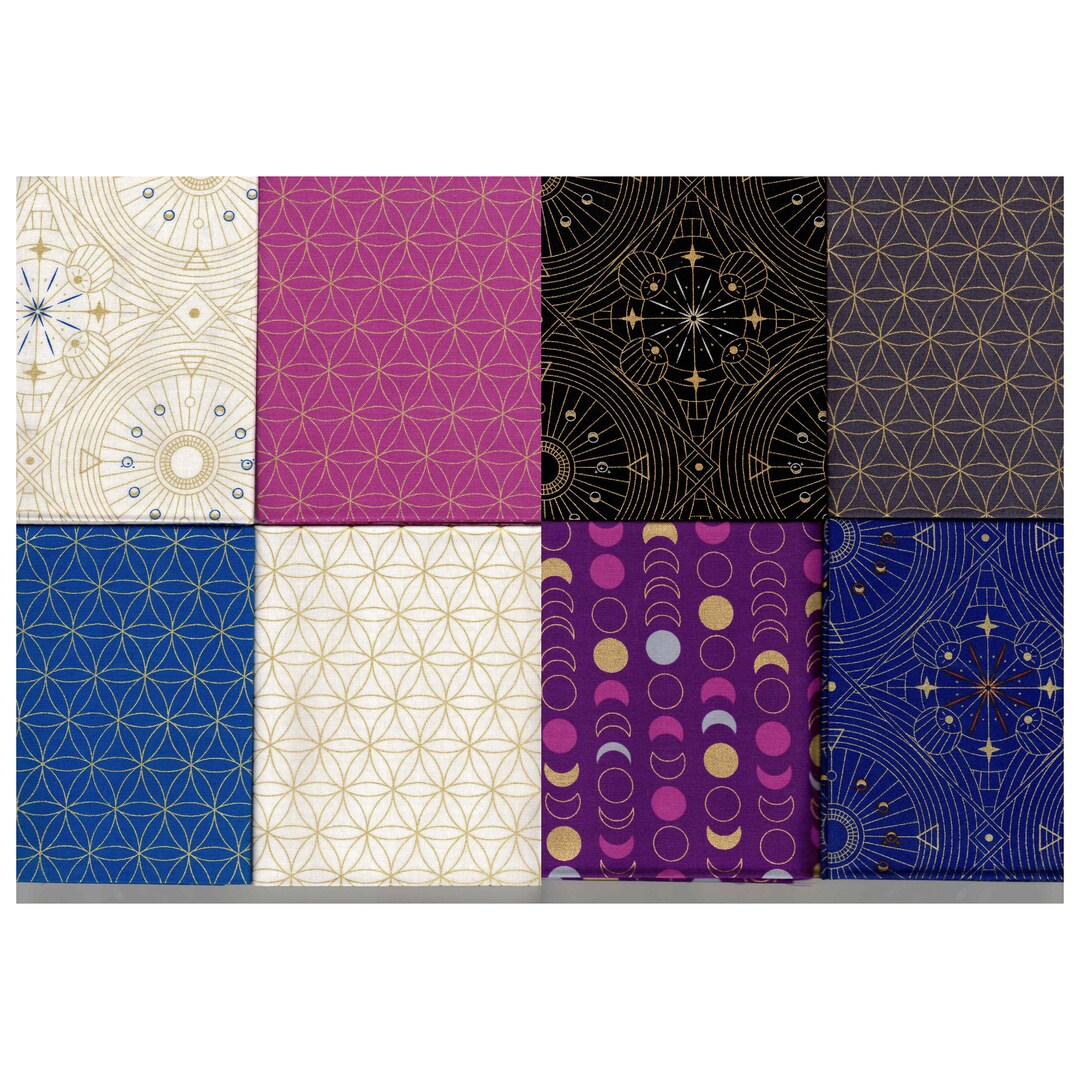 Windham Fabrics Fat Quarter Bundle - 8 Fat Quarters - "orbit" Colorway by Whistler Studios ...