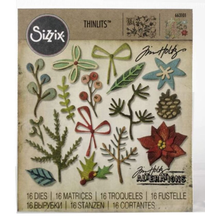 Sizzix Thinlits Die Funky Festive by Tim Holtz - Etsy