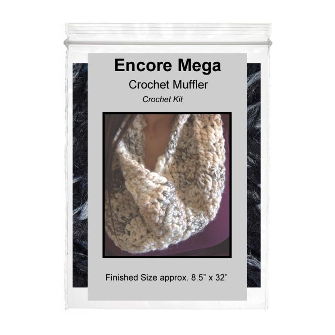 Crochet Muffler Crochet Kit With Encore Mega Colorspun Yarn in Color ...