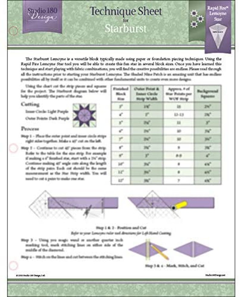 Studio 180 Design Rapid Fire Lemoyne Star Template and - Etsy