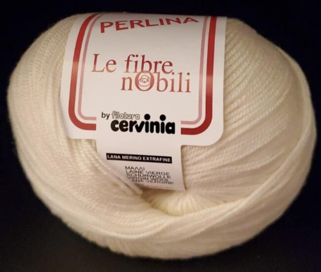 Perlina Yarn by Filatura Cervinia Perlina 100% Wool Color 1 white 50g ...