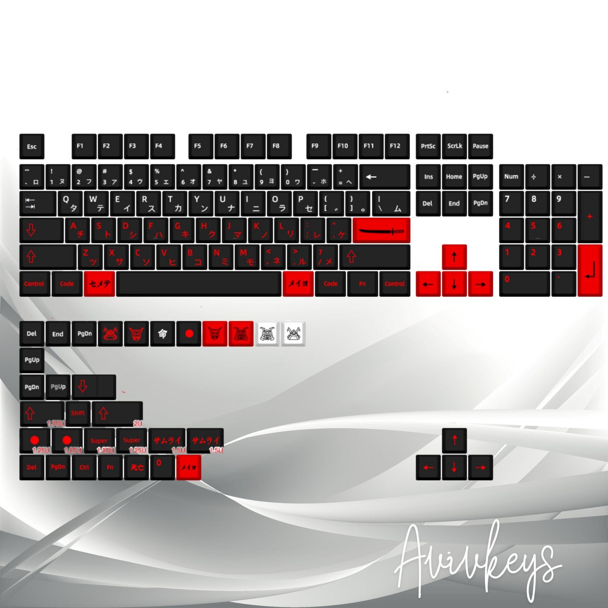 Ninja Anime Keycap Set: Japanese Keys Black Red PBT Cherry Profile - Etsy
