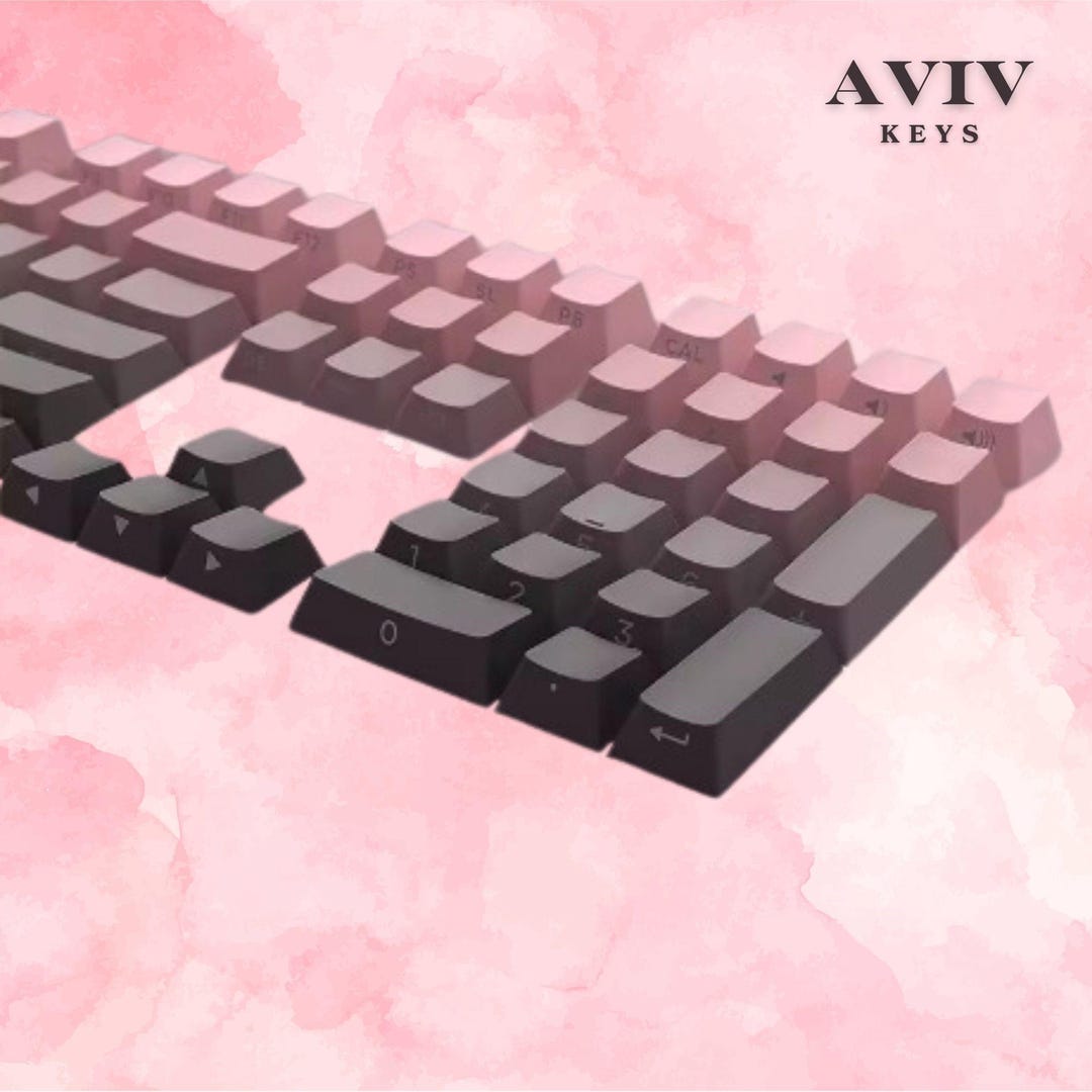 133-key Black Pink Keycaps Set, Double-shot PBT, Side-print Shine ...