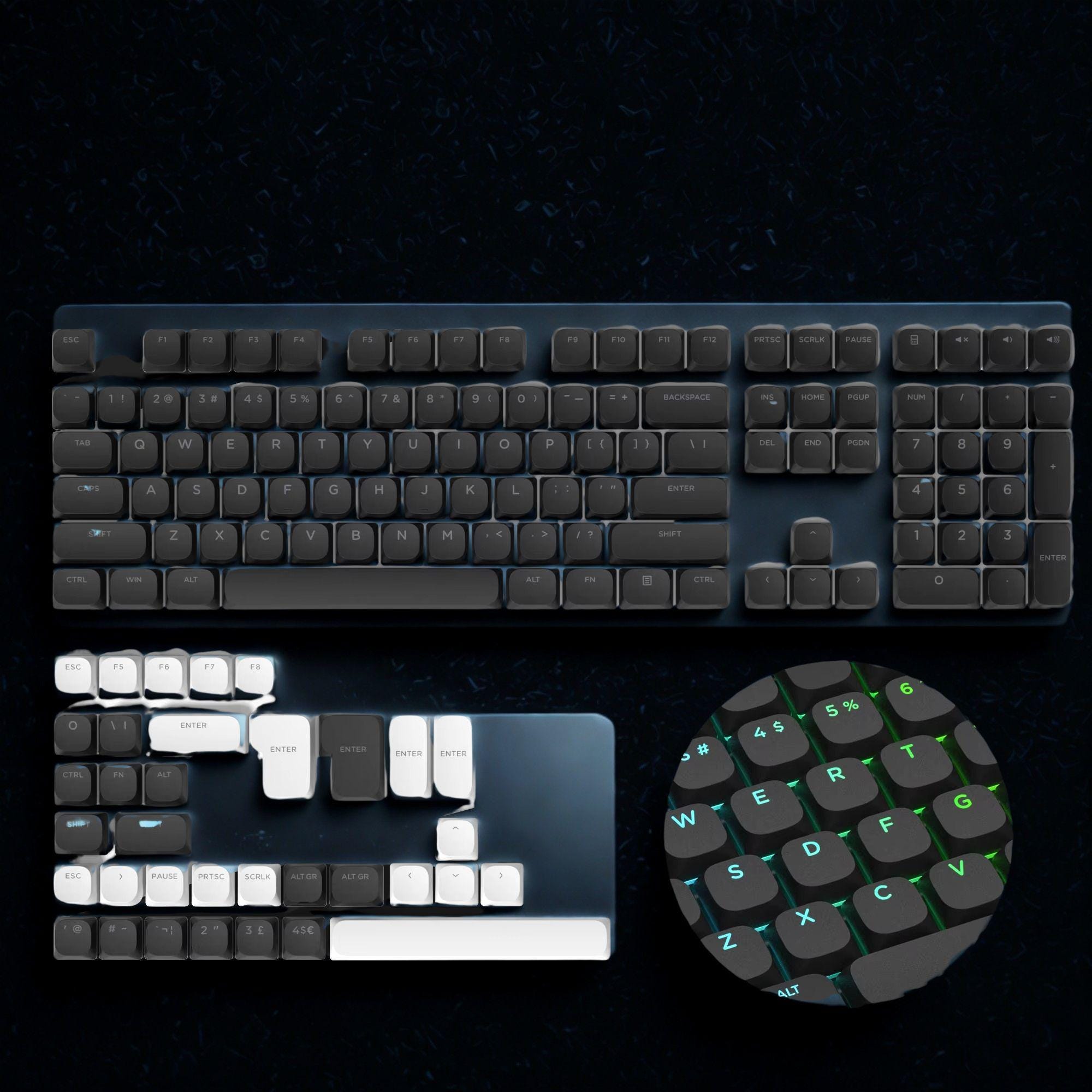 Low Profile PBT Keycap Set: Shine-through RGB Backlit, Slim Keys - Etsy