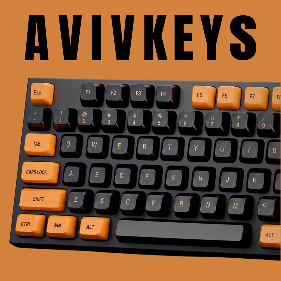 Black and Yellow Keycap Set, Double Shot PBT, Handmade Keycap, 150 ...