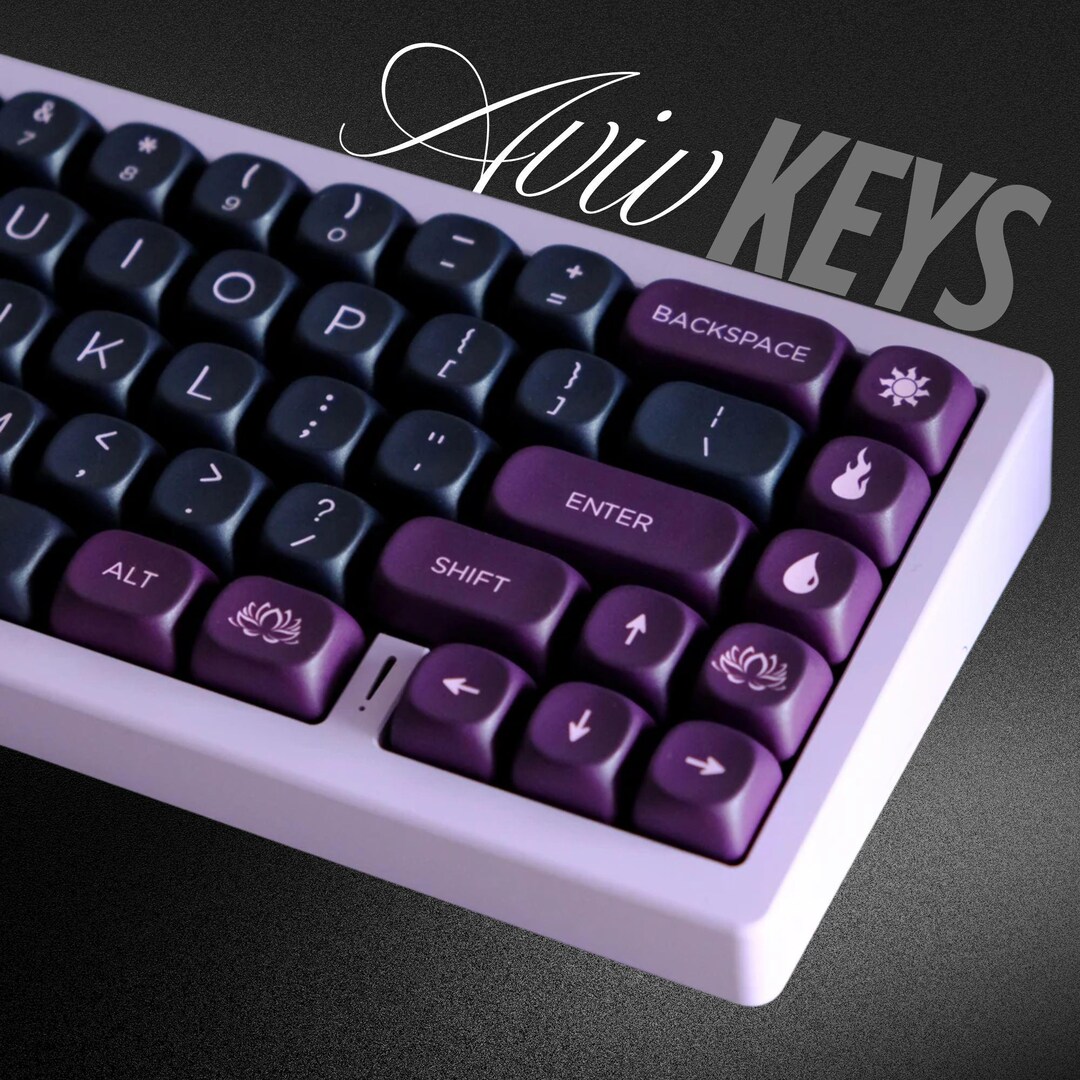Black Purple PBT Keycap Set: 126-key MOA Profile, Dye Sublimation - Etsy