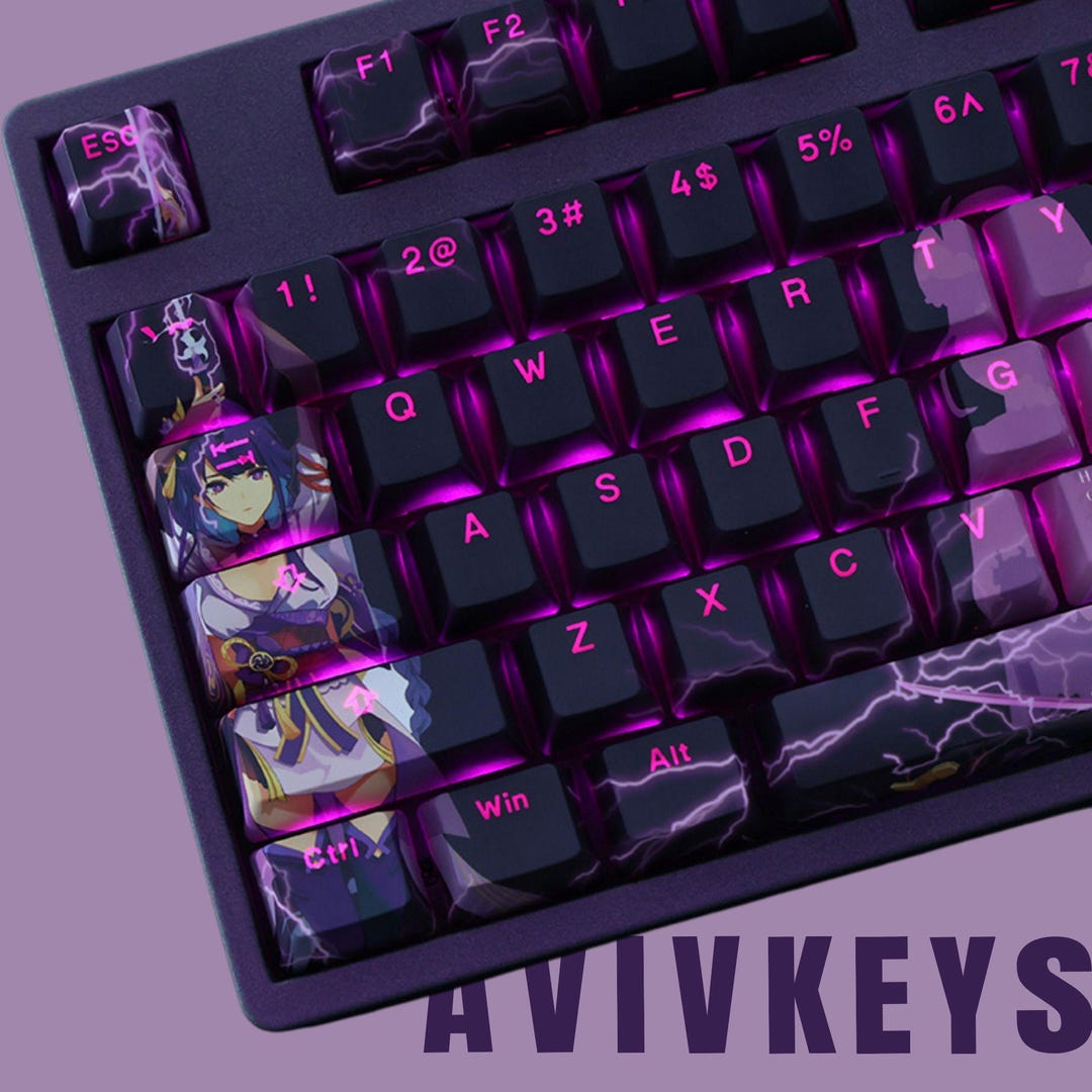 PBT Backlit Anime Keycap Set 108 Keys for Cherry MX Switch Mechanical ...