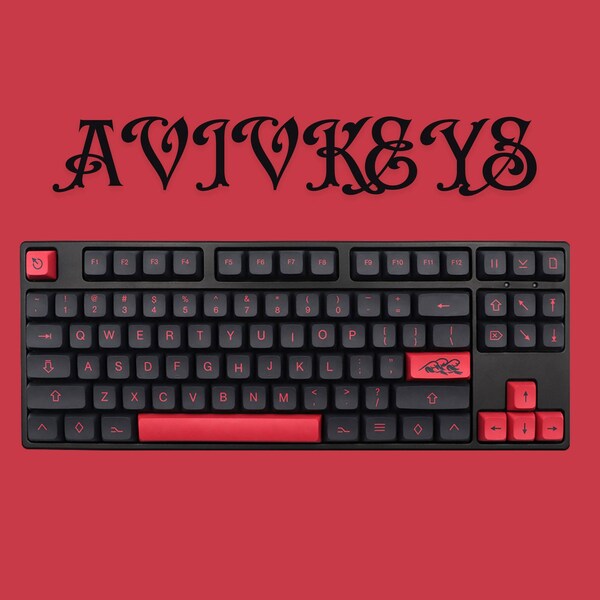 Red and Black Keycaps - Etsy