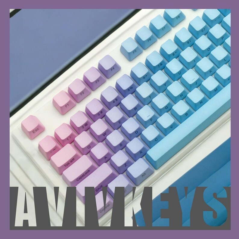 Backlit Pink Side-print Keycap Set Custom 104 PBT Keycaps, OEM Profile ...