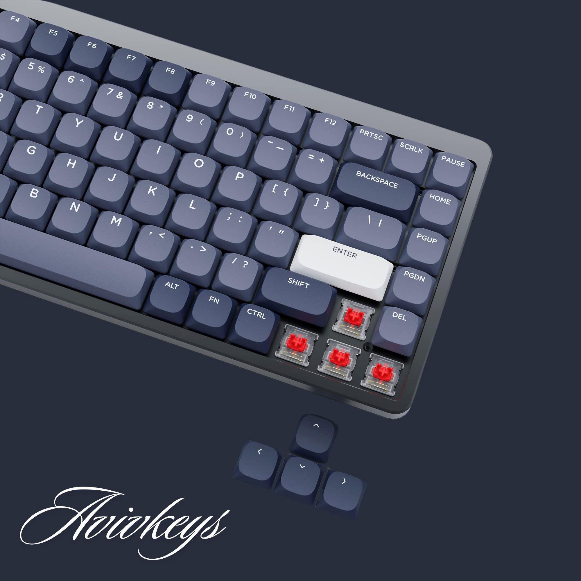 144-key Grey Low Profile PBT Keycaps Custom Double Shot Slim Keycaps ...