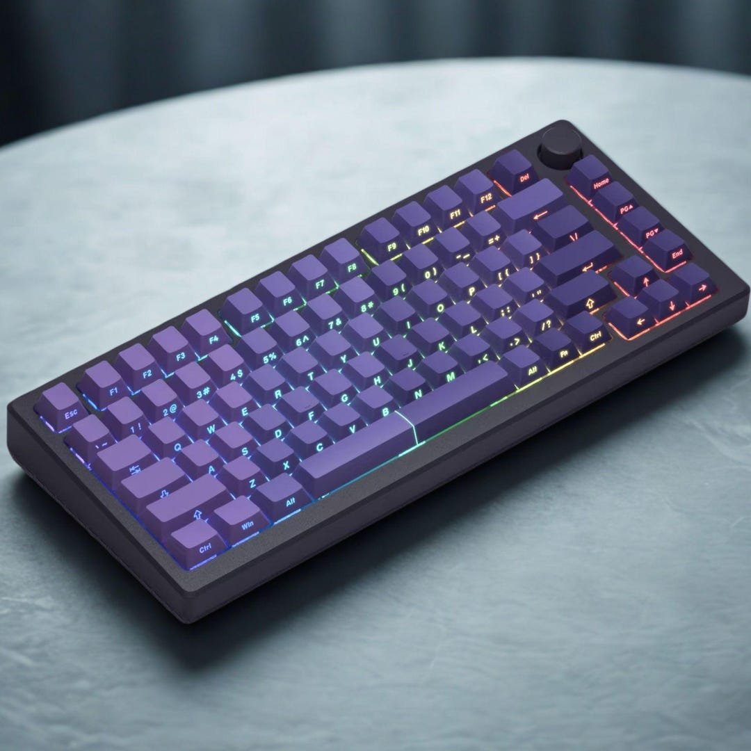 Purple Keycap Set Side Print: RGB Shine-through Backlit Keycap, PBT ...