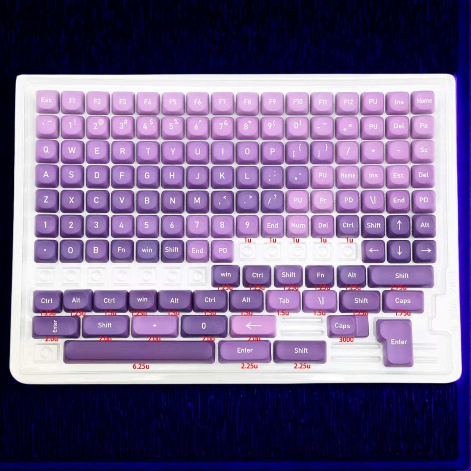 Purple Gradient Keycap Set – MOA Profile Pbt Keycaps | 134 Keys for Mx ...