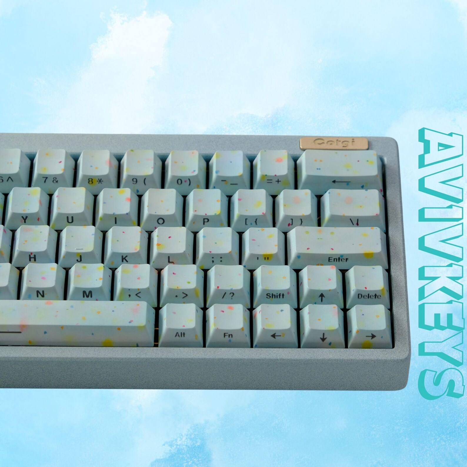 Gradient Ice Keycap Set, RGB Shine Through, Cherry Profile Side Backlit ...