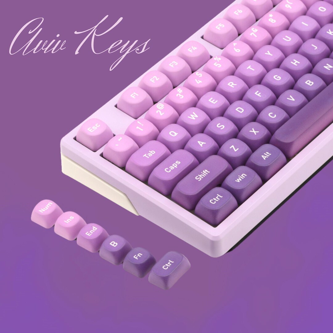 Purple Gradient PBT Keycap Set - 134-key MOA Profile - Etsy