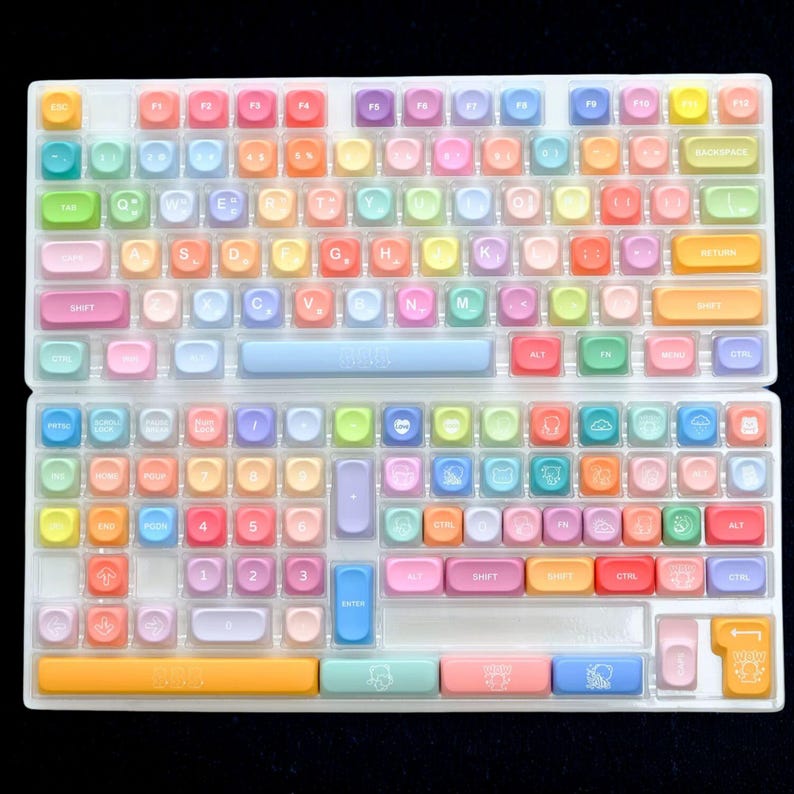 Colorful Keycap Set: Pastel PBT XDA Profile Keycaps for MX Mechanical ...