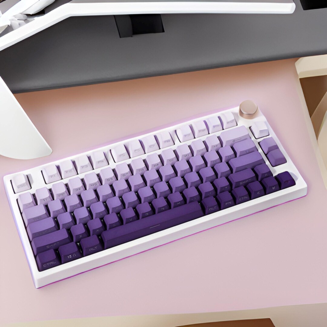 Purple Backlit PBT Keycap Set: Side Print RGB Shine-through, OEM ...