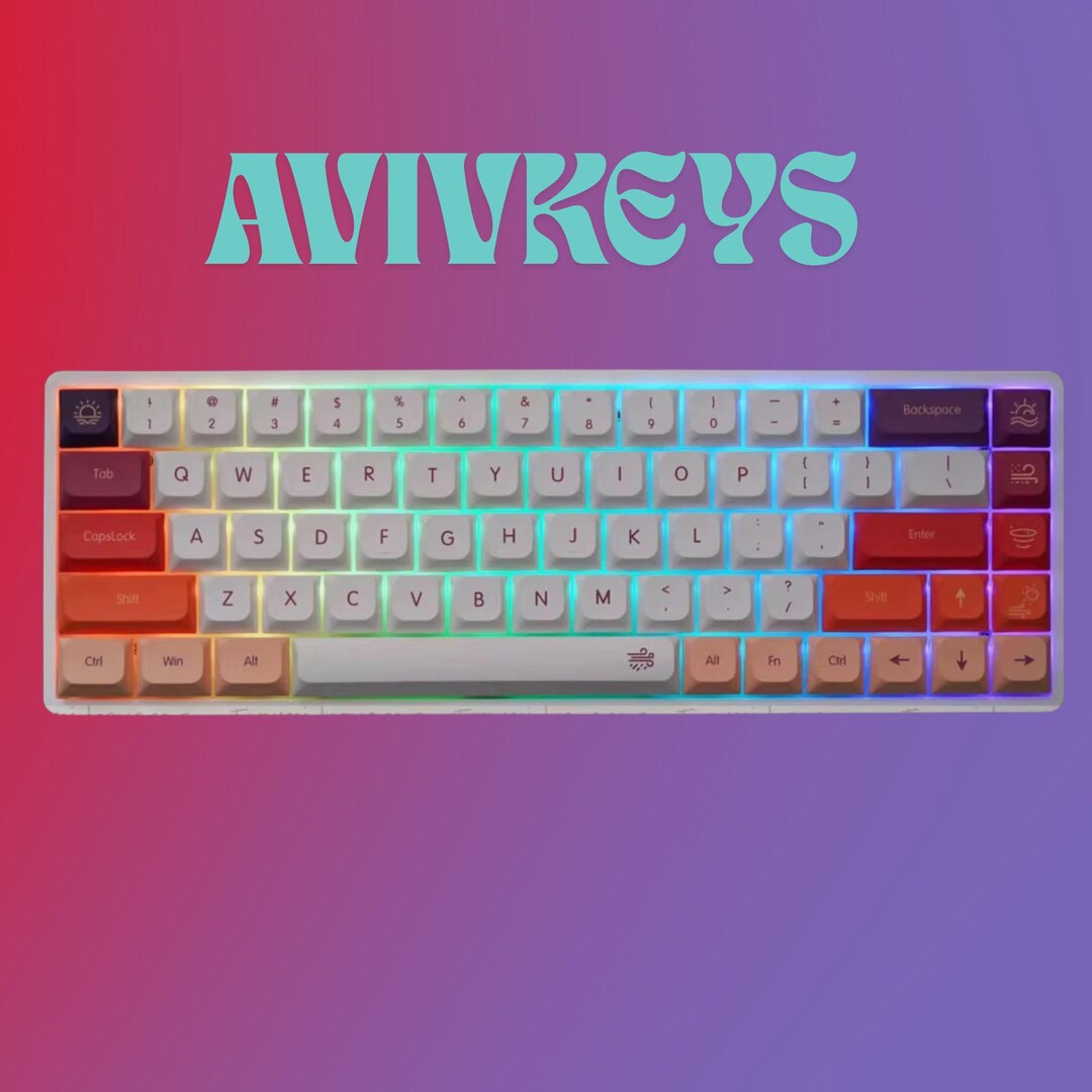 Slim Keycaps Set, Colorful Low Profile Keycaps Set, 127-key PBT, ANSI ...