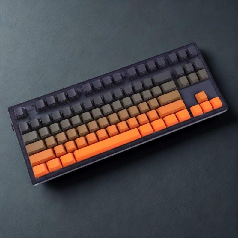 Orange & Black Keycap Set: RGB Backlit Shine-through PBT Doubleshot ...