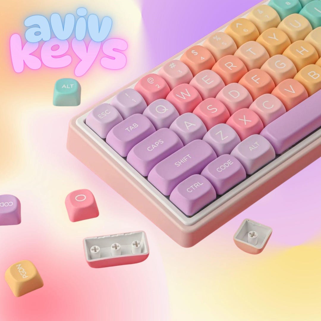 Colorful Keycap Set, Cute Keycap Set, PBT Keycap, 126 Keys Keyboard ...