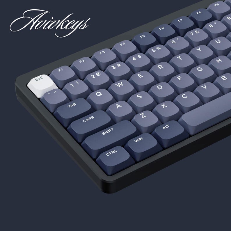 144-key Grey Low Profile PBT Keycaps Custom Double Shot Slim Keycaps ...