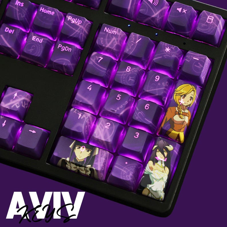 Anime Backlit Keycap Set 108 PBT Keycaps for Cherry MX Mechanical ...