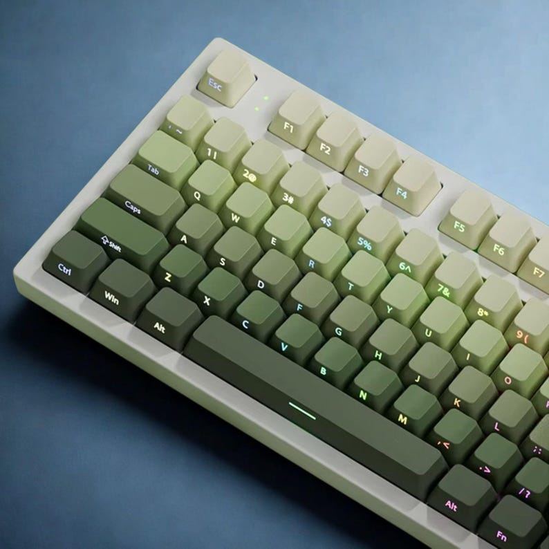 Green Gradient Keycap Set – RGB Shine Through Side Print | 136-key PBT ...
