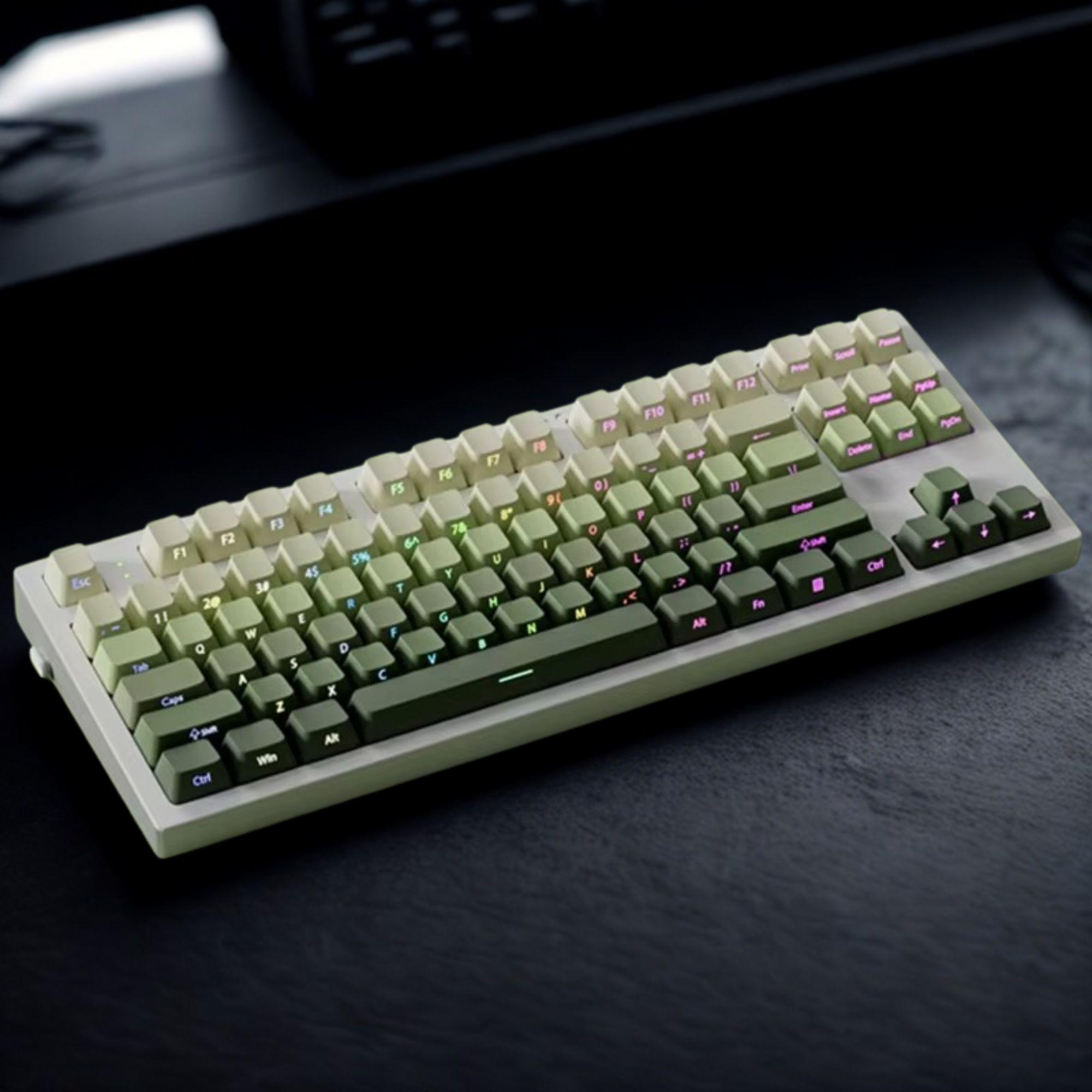 Green Gradient Keycap Set – RGB Shine Through Side Print | 136-key PBT ...