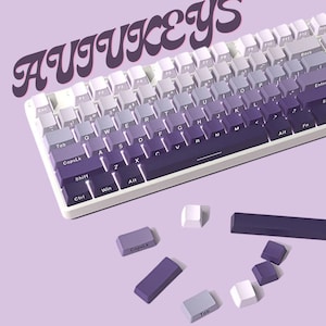 Shine Through Purple Keycap Set, Side Print RGB Backlit Keycaps, 136 ...