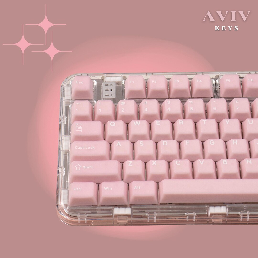 Pink Translucent Keycap Set: 162 Double-shot ABS Cherry Profile Keys - Etsy
