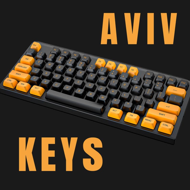 149-key Black and Orange Keycap Set, Double Shot PBT for Cherry MX ...