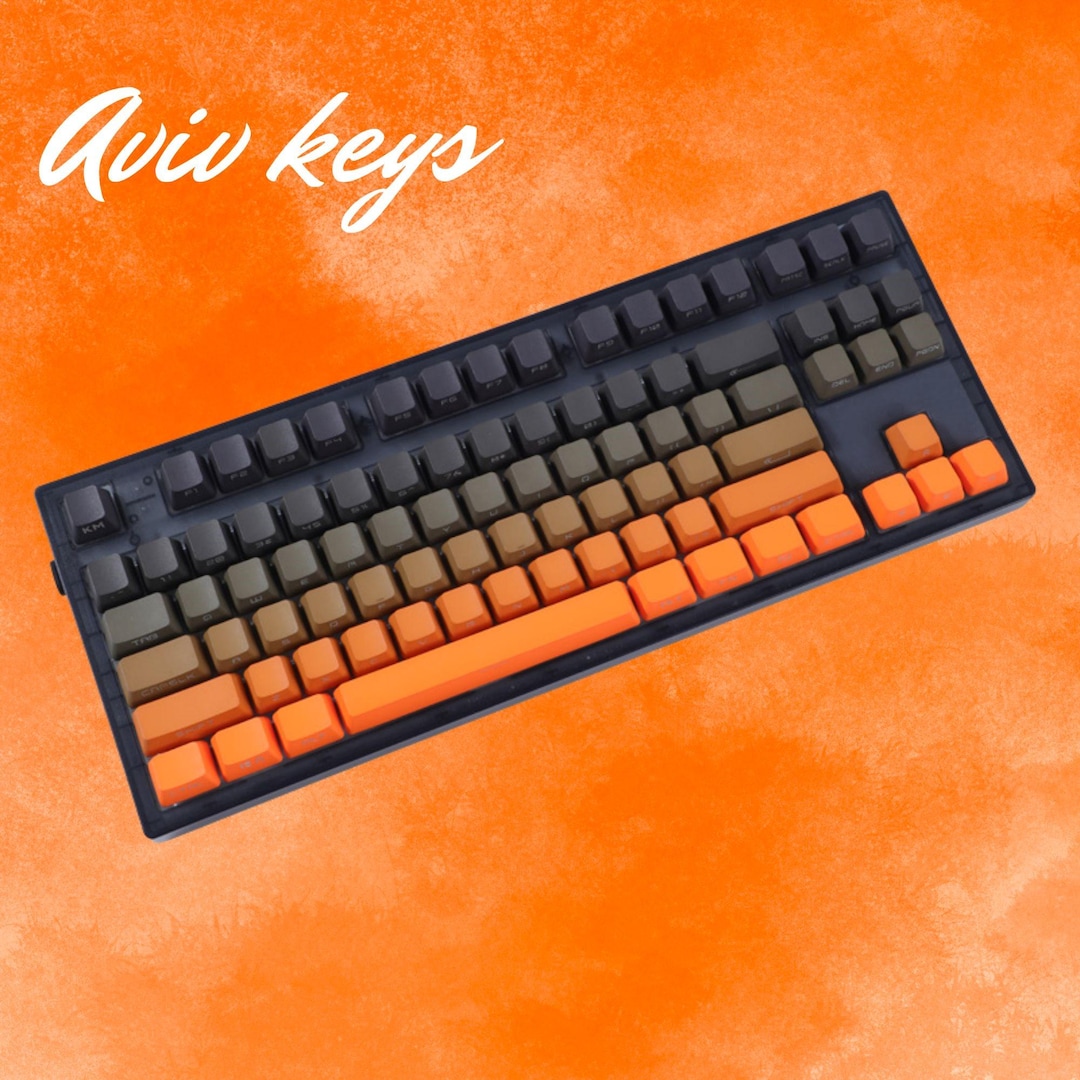 Orange & Black Keycaps Set, RGB Backlit Keycap, PBT Double Shot, OEM ...