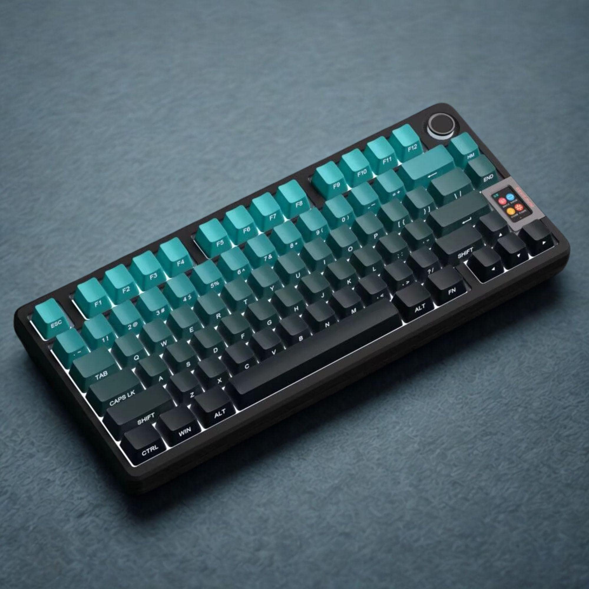 Cyan Backlit Keycap Set: RGB Shine Through OEM Profile PBT Double-shot ...