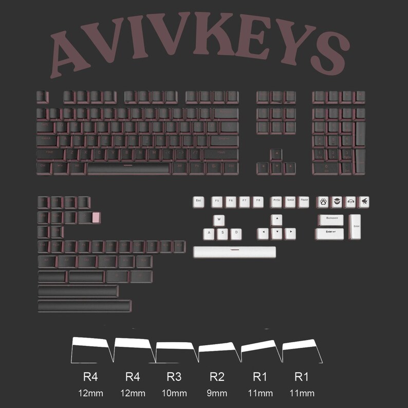 165-key Pudding PBT Double Shot Backlit Keycap Set, OEM Profile, Custom ...