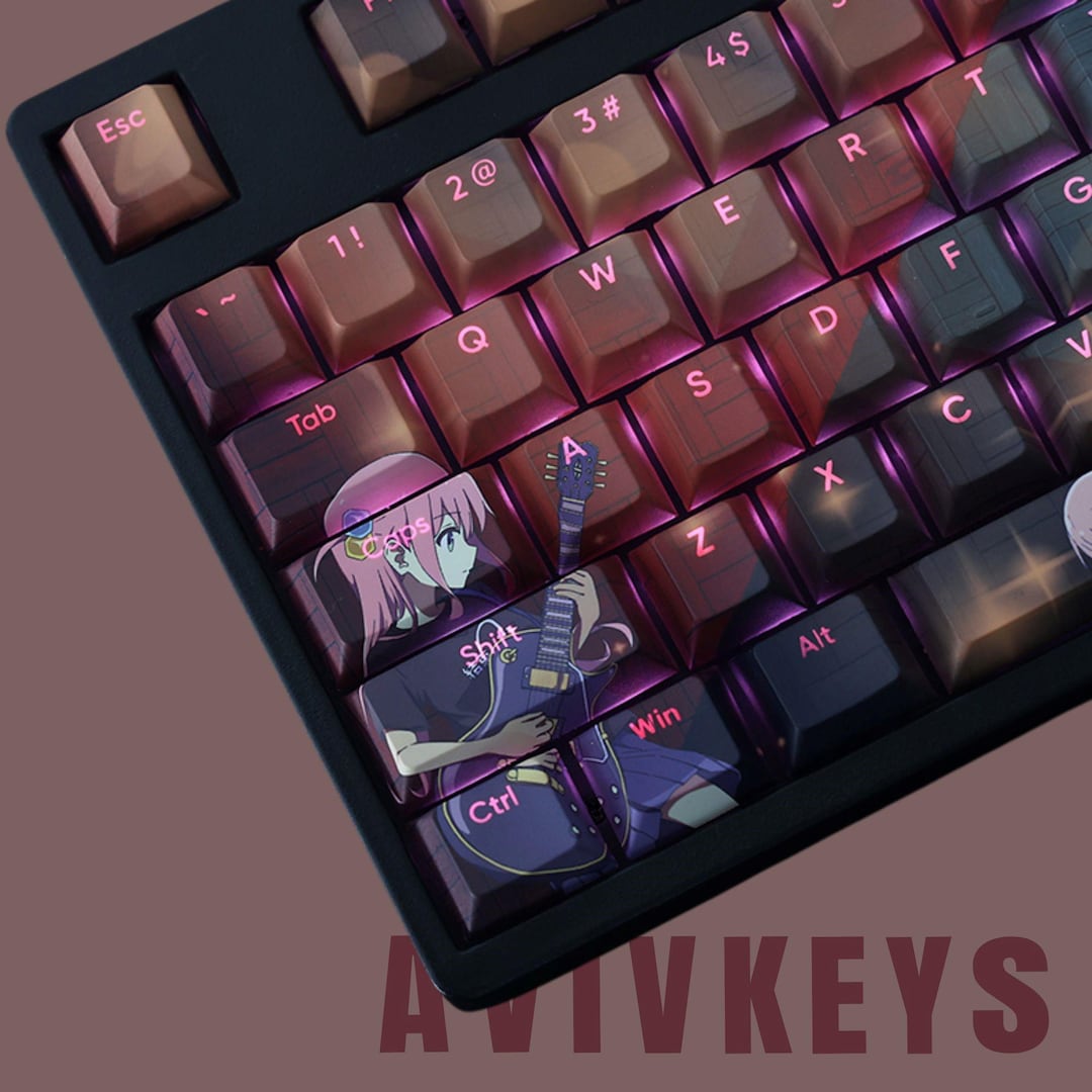 Backlit Anime Keycap Set, PBT Keycaps, 108 Pcs Keys for Mechanical ...