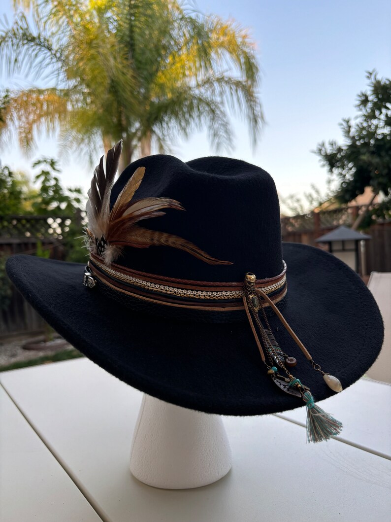 Custom Vintage Aesthetic Western Cowboy Hat -black - Etsy