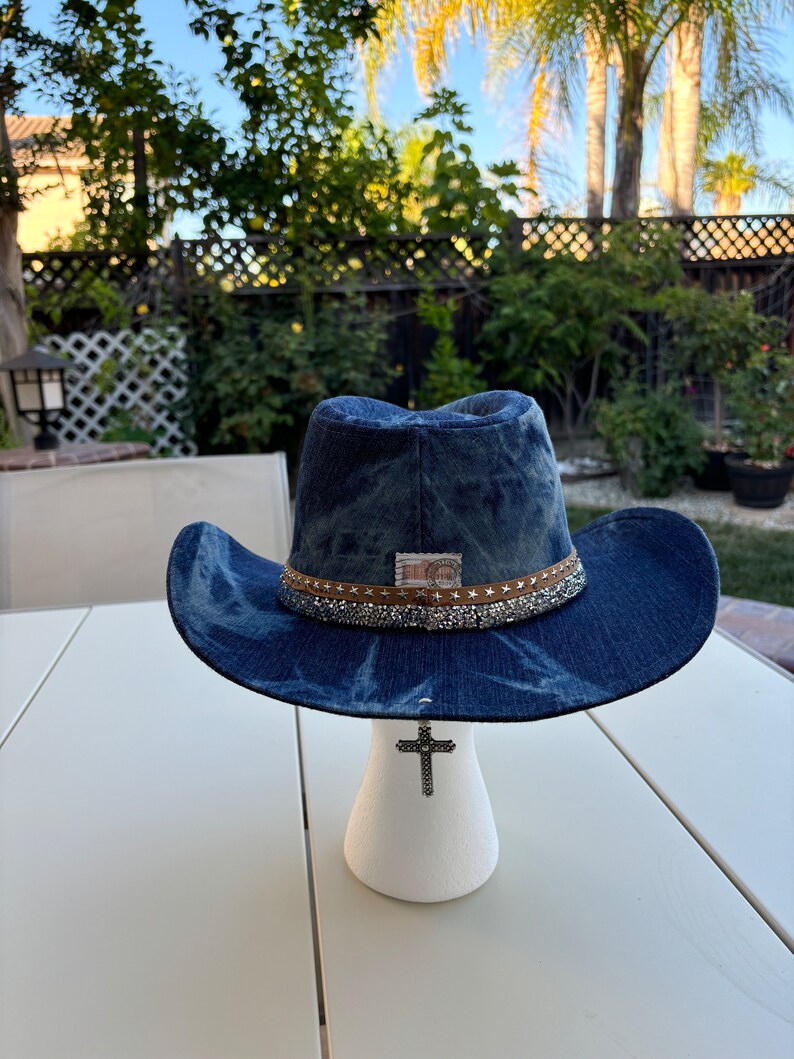 Custom Vintage Aesthetic Western Cowboy Hat -denim - Etsy